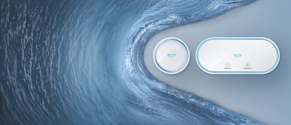 GROHE water security system including the water sensor GROHE Sense and ...