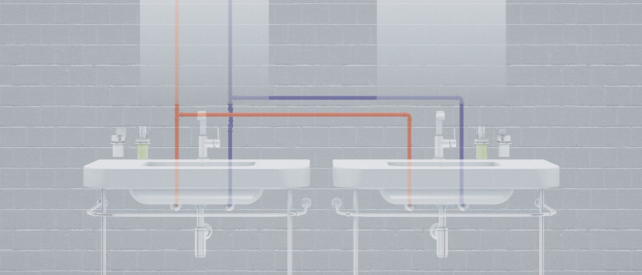 GROHE - Two wash basins with one-hole basin mixer - Basin solutions ...