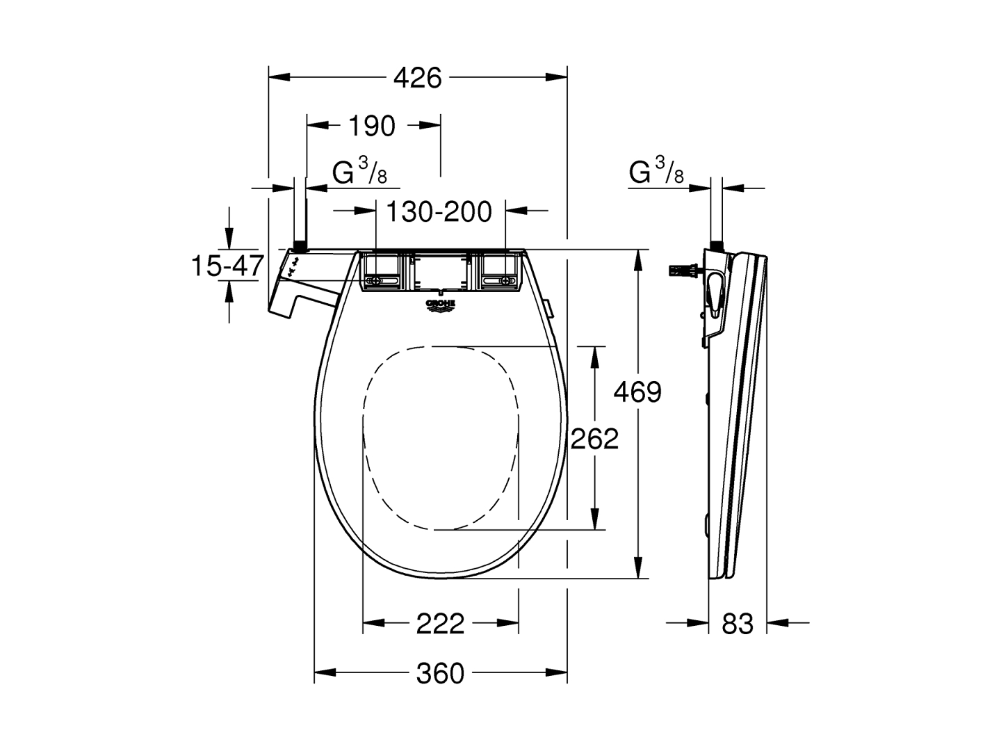 GROHE WC-bide sjedalo, s ručnim upravljanjem | GROHE