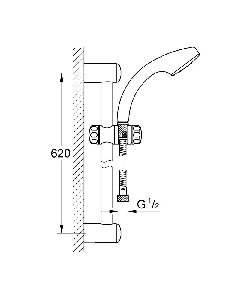 瑞舒斯露 80 花洒杆组合，1种喷洒模式 | 德国高仪中国官方网站
