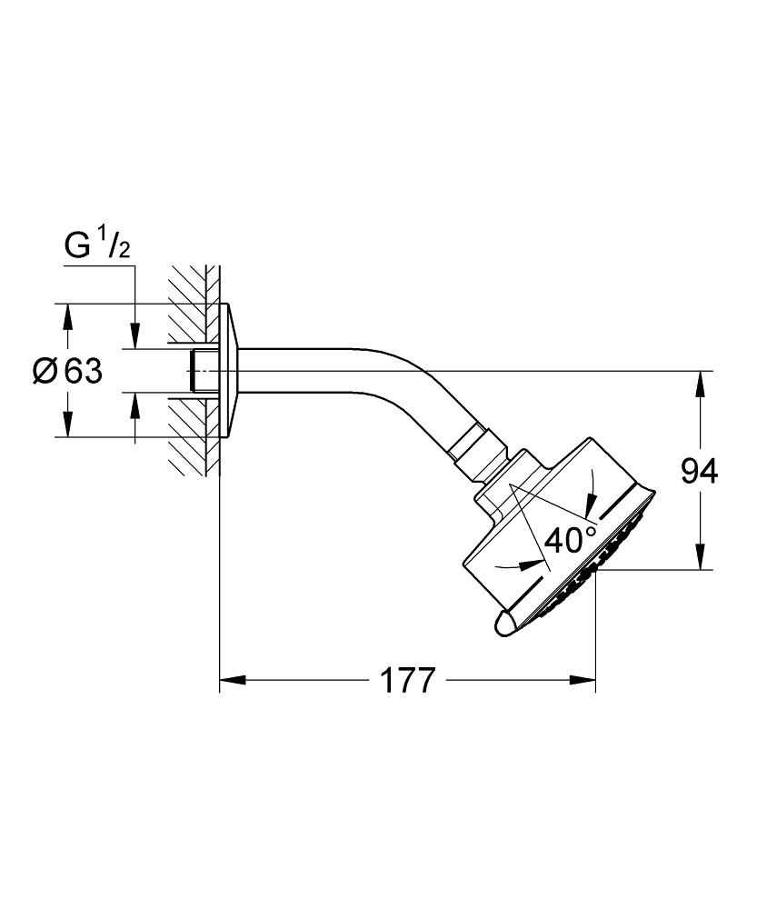 BauClassic 90 Head shower set 3 sprays | GROHE