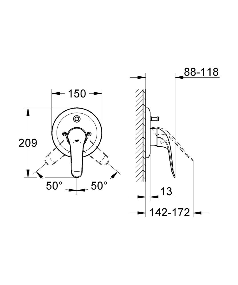 Euroeco Special Μίκτης λουτρού με ένα μοχλό | GROHE