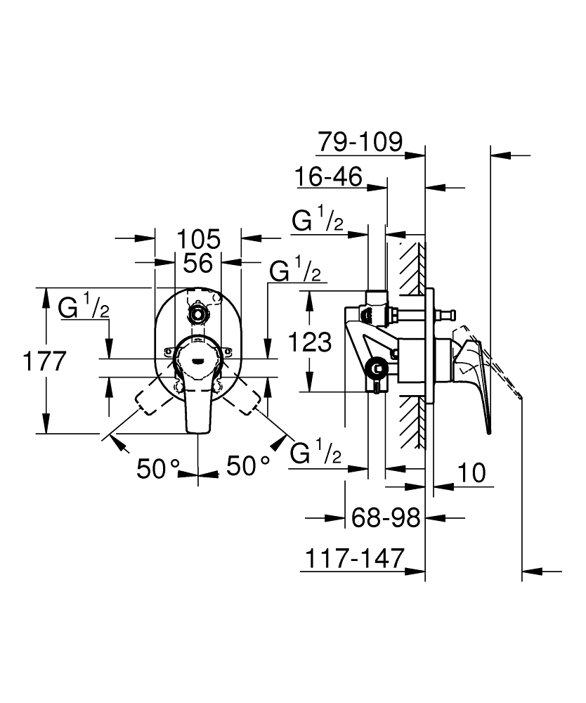 BauFlow Single-lever bath/shower mixer | GROHE