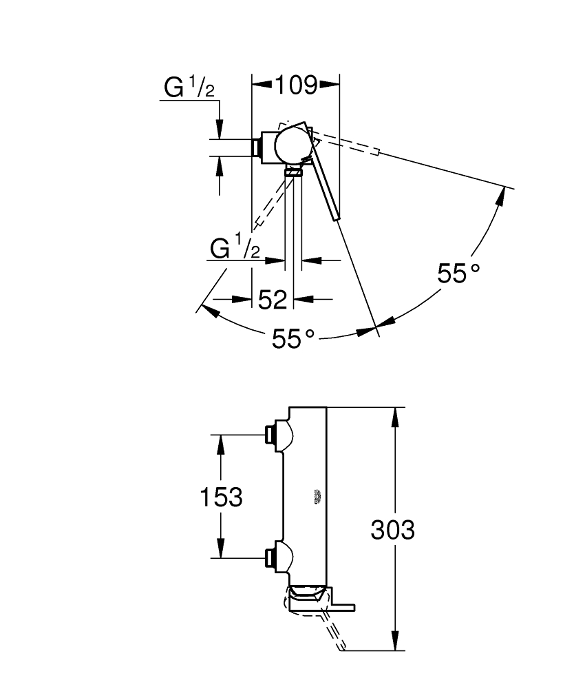 GROHE Plus Single-lever shower mixer 1/2″ | GROHE