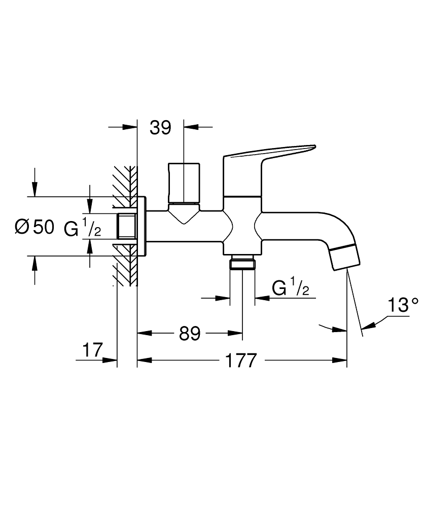 BauEdge Bibtap 2 in 1 1/2″ | GROHE