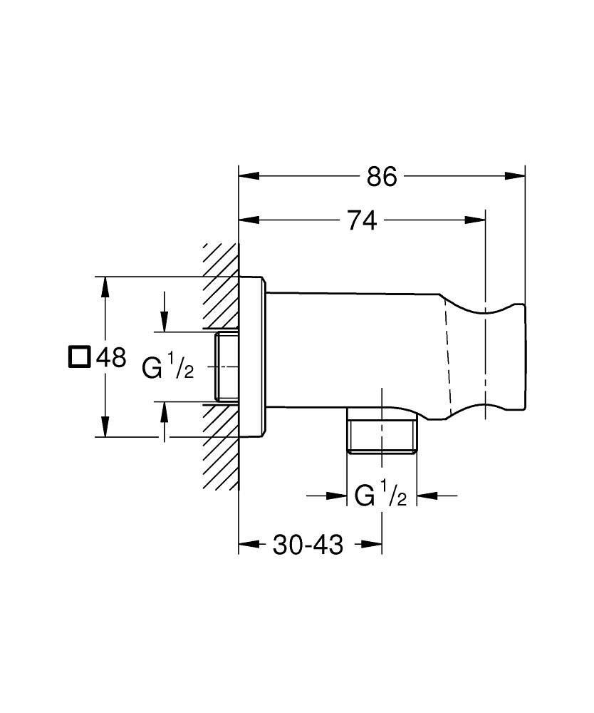 bimstore - Grohe - RAINSHOWER Shower outlet elbow 1/2″ with holder ...