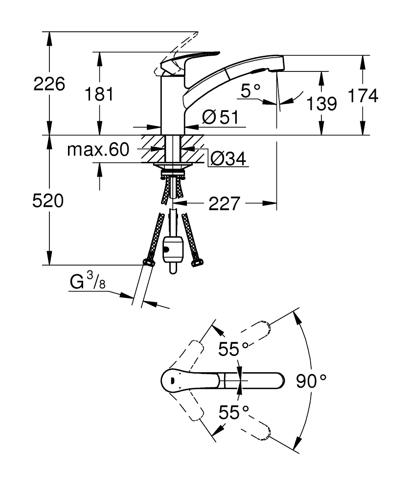 Eurosmart Single-lever sink mixer 1/2″ | GROHE