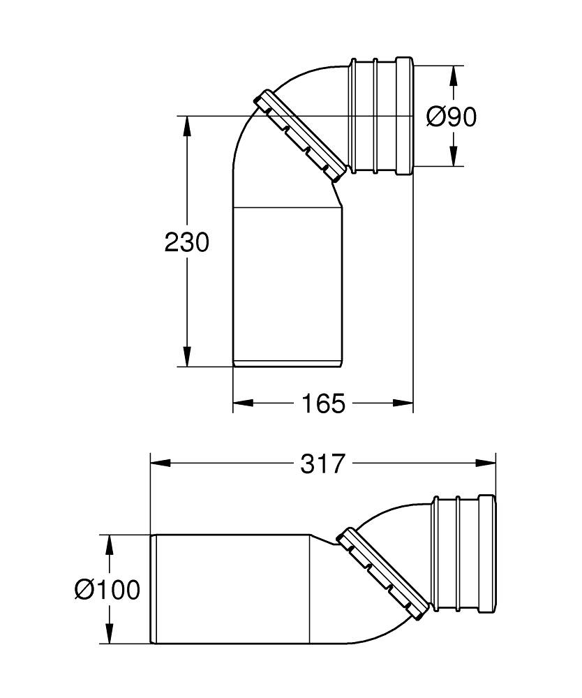 Rapid SL Pipe d'évacuation WC Orientable 90° | GROHE