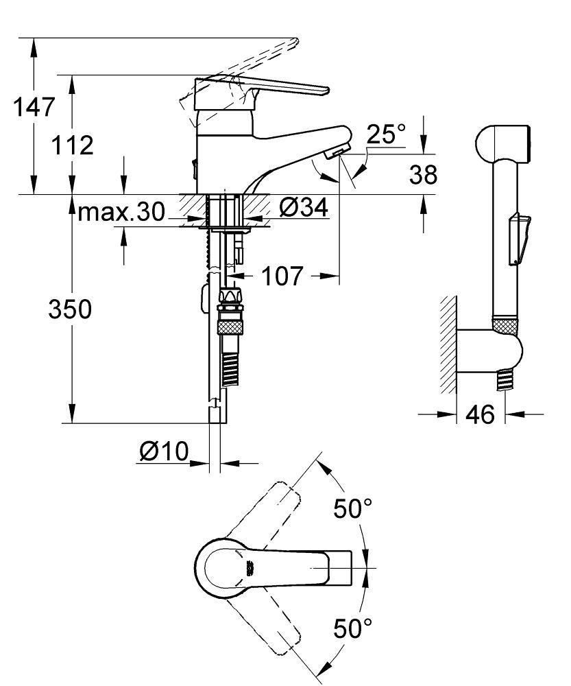 Eurostyle Hygienica Single-lever basin mixer 1/2″ | GROHE