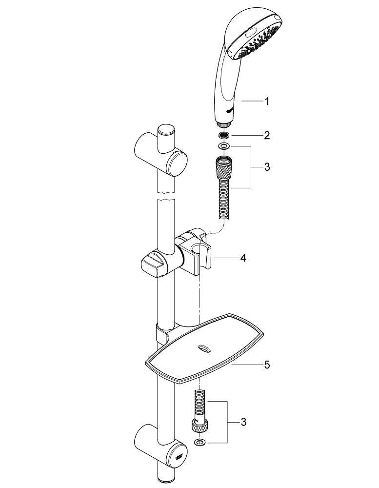 Vitalio Trend Plus 100 Shower Rail Set 3 sprays | GROHE