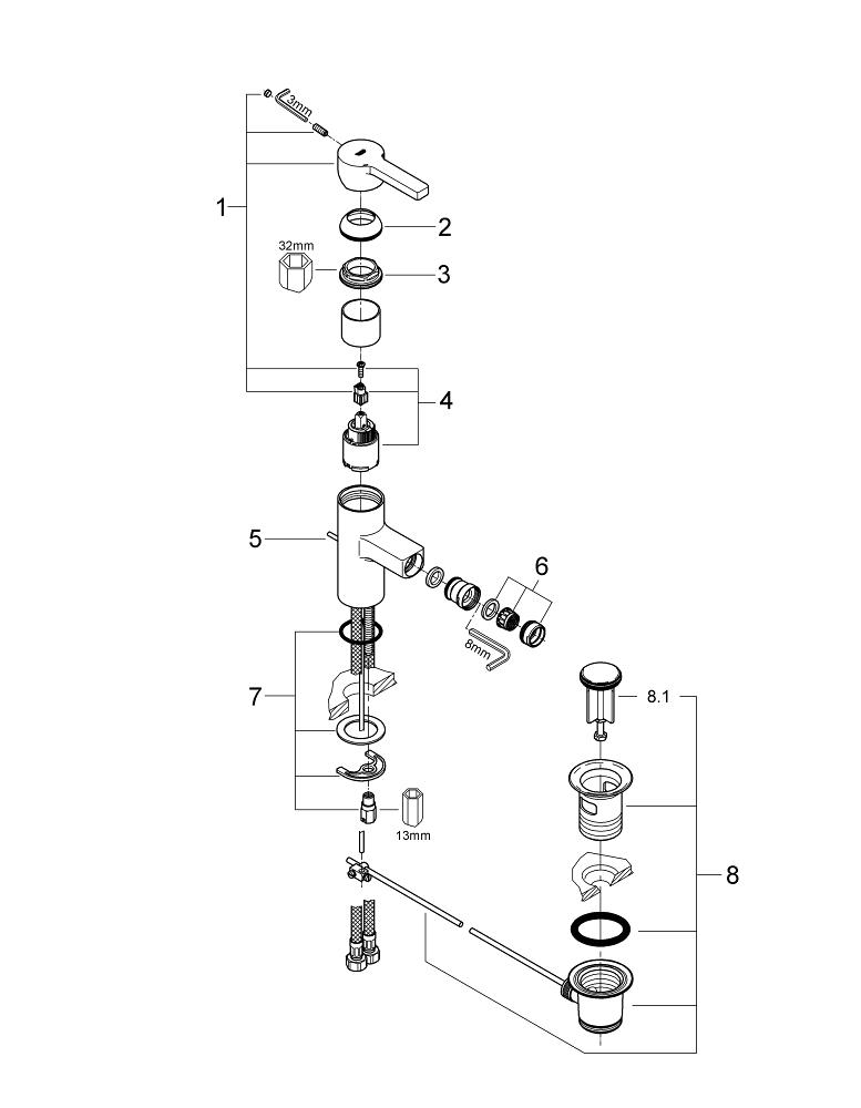 Lineare_ Single-lever bidet mixer 1/2″ S-Size | GROHE