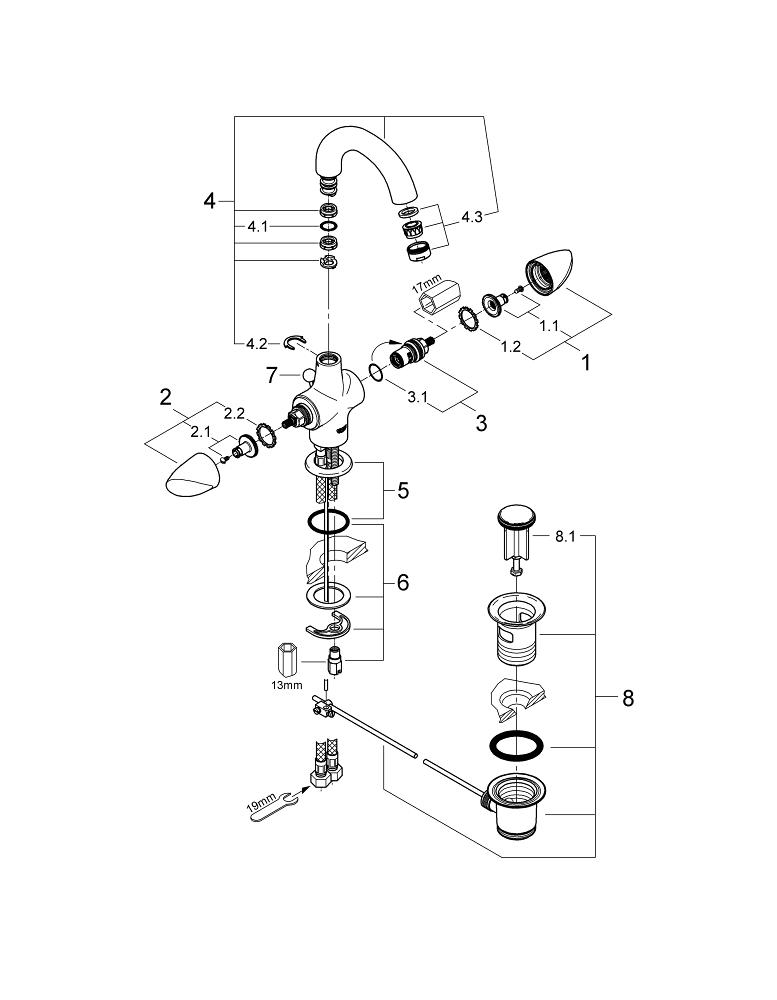 Aria One-hole basin mixer, 1/2″ | GROHE 官方網站
