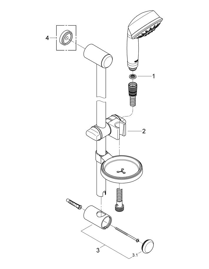 Relexa Rustic 100 مجموعة مسطره الدُش ثلاثية الرشاشات | GROHE