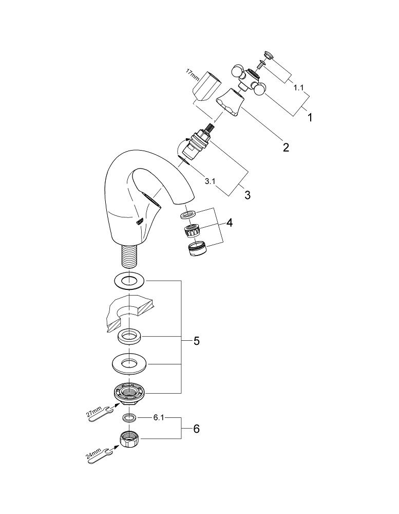Sinfonia Pillar tap 1/2″ | GROHE 官方網站