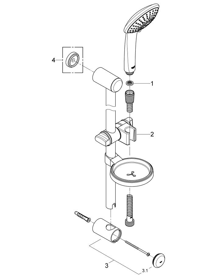 Euphoria 110 Champagne Shower Rail Set 3 sprays | GROHE