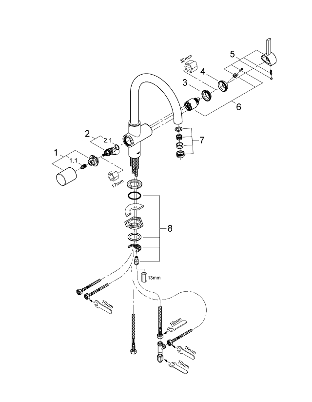 GROHE Blue Single-lever sink mixer 1/2″ Bi-Flow | GROHE