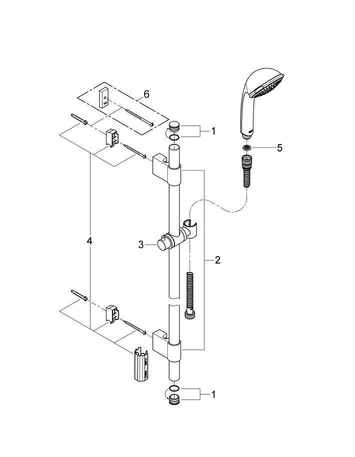 Relexa 100 Trio Shower Rail Set 3 sprays | GROHE Relexa 100 Trio Shower Rail Set 3 sprays | GROHE