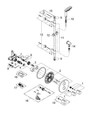 Grohtherm 3000 Cosmopolitan Термостатен смесител за душ, 1/2″ | GROHE