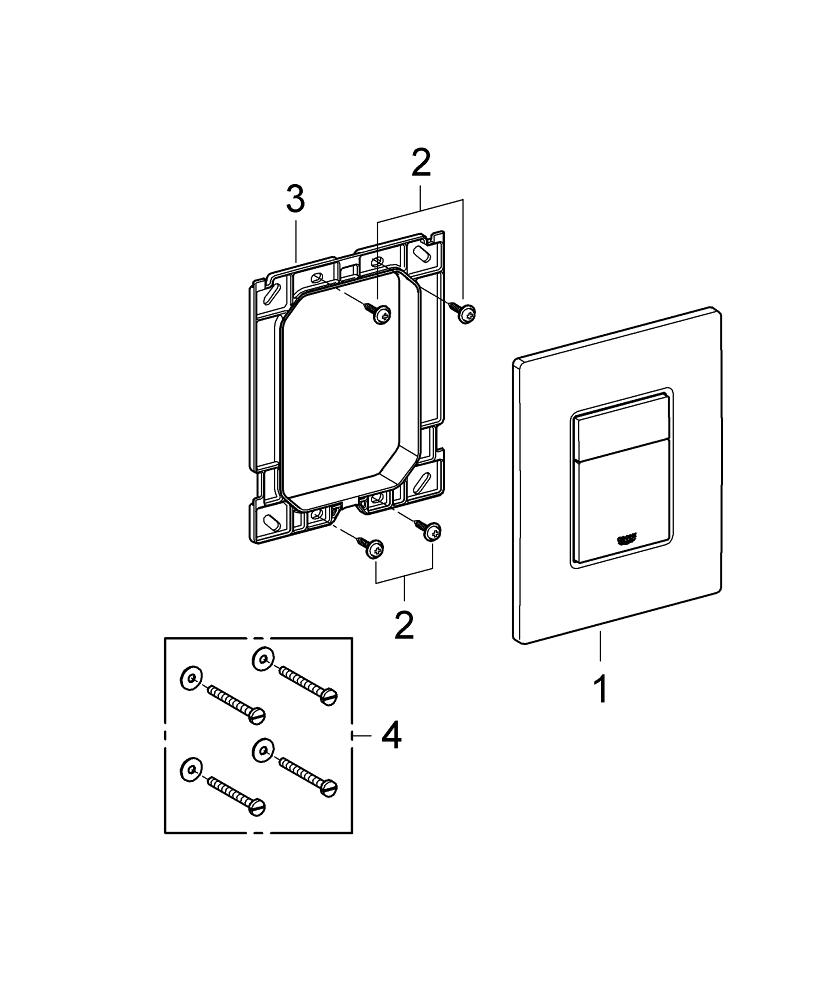 Skate Cosmopolitan Flush plate, stainless steel | GROHE
