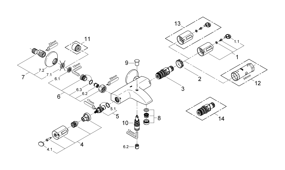 Grohtherm 1000 Thermostat bath/shower mixer | GROHE