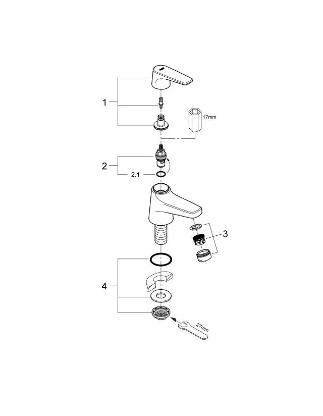 GROHE BauFlow Pillar tap | GROHE