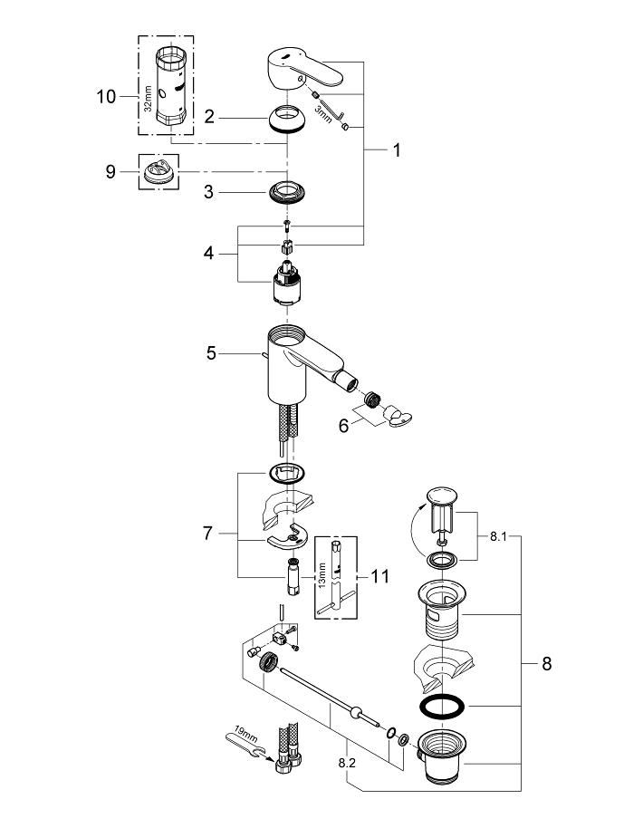 Eurostyle Cosmopolitan Bidetmengkraan S-Size | GROHE