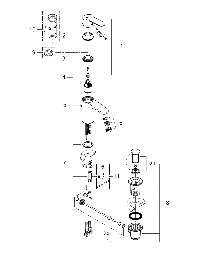 Eurostyle Cosmopolitan Single-lever basin mixer S-Size | GROHE