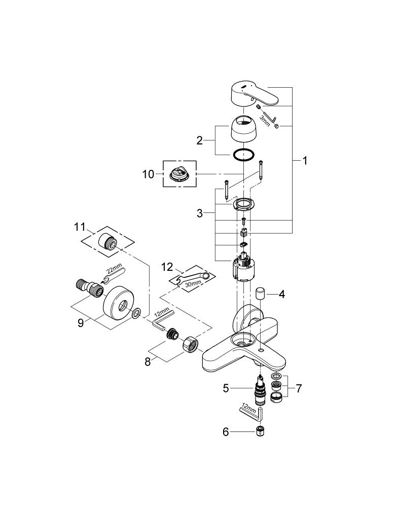 Eurostyle Cosmopolitan Single-lever bath mixer 1/2″ | GROHE 官方網站