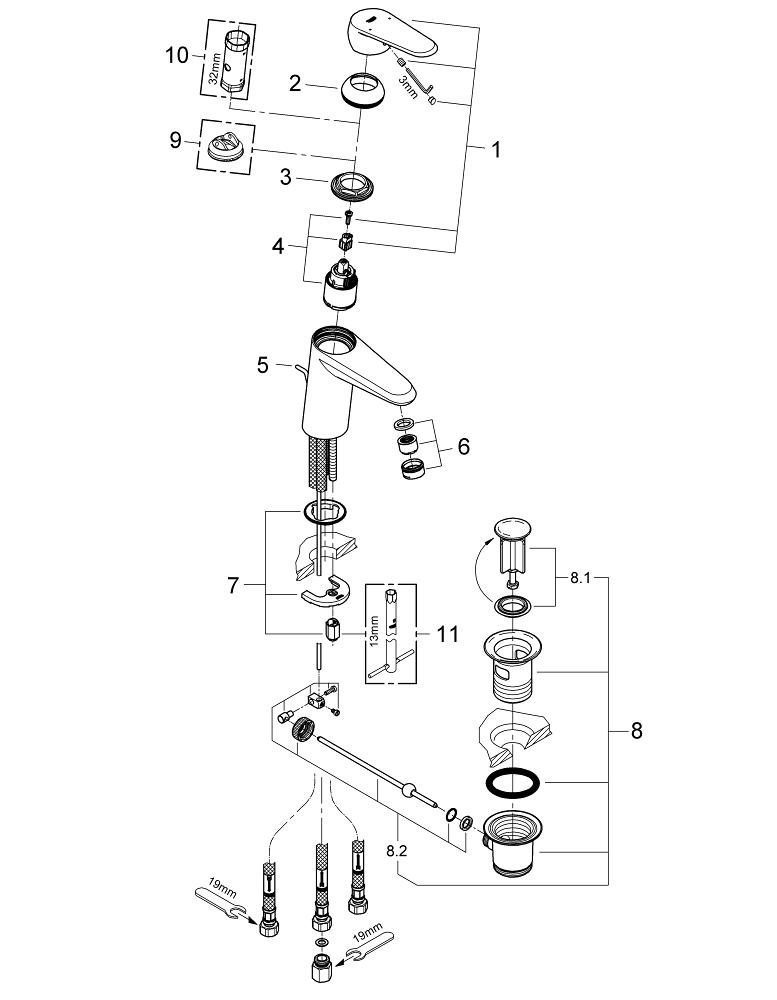 Eurodisc Cosmopolitan Single-lever basin mixer S-Size | GROHE