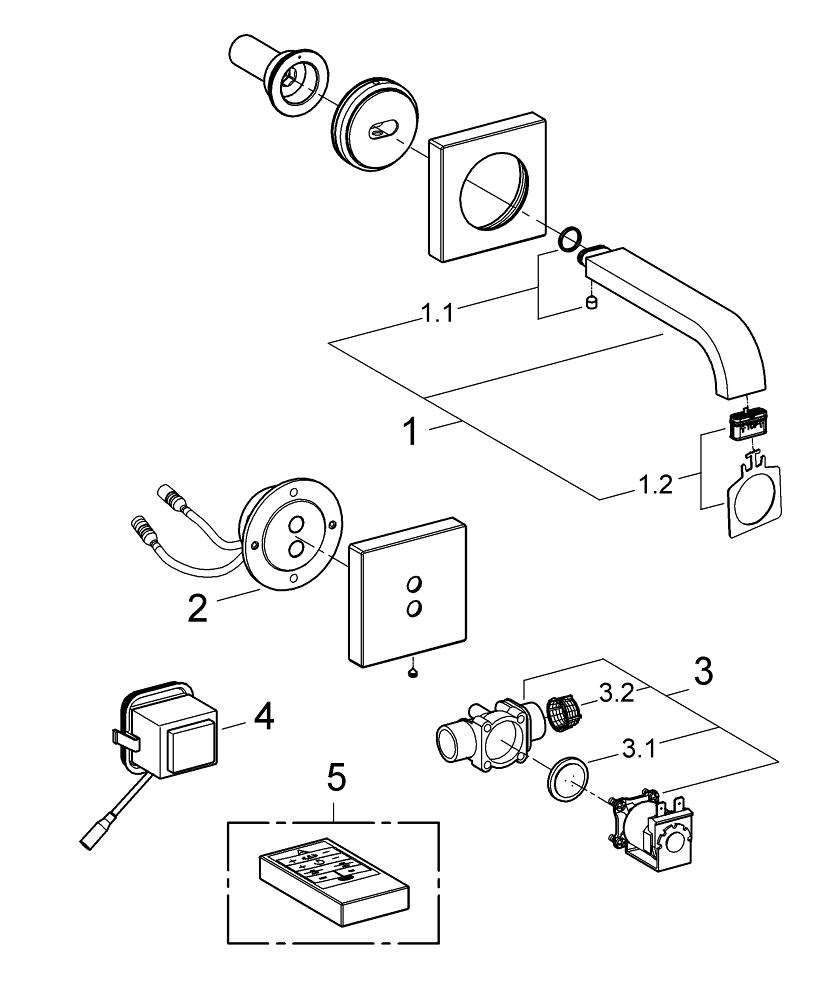 Allure E Infra-red electronic basin mixer 1/2″ wall mounted | GROHE 官方網站