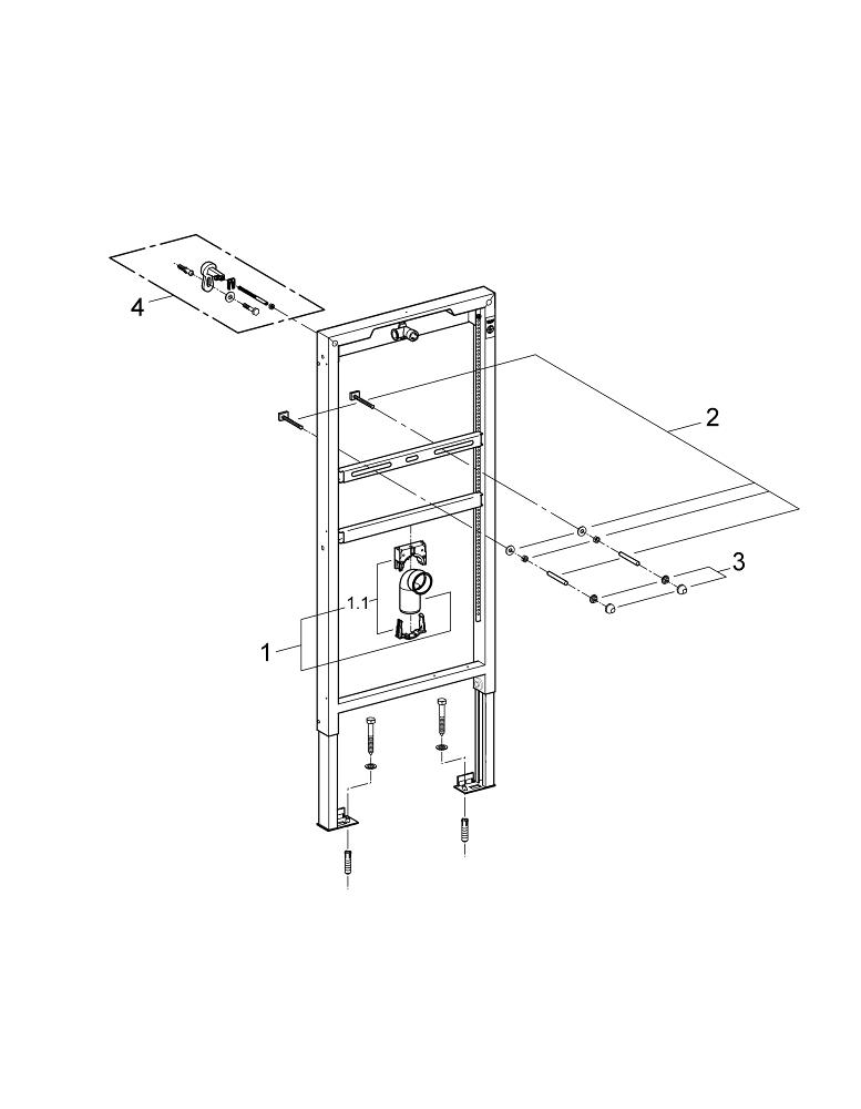 Rapid SL Структура за вграждане за писоар - стандарт | GROHE