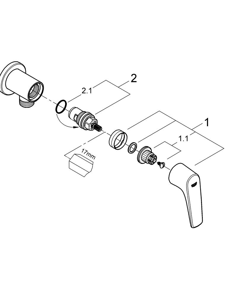 GROHE BauFlow Shower valve 1/2″ | GROHE