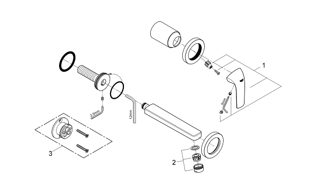 GROHE BauCurve Two-hole basin mixer | GROHE