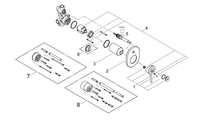 GROHE BauClassic Grifería para ducha y tina | GROHE