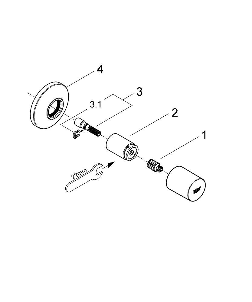 BauCosmopolitan neutral Ankastre stop valf | GROHE