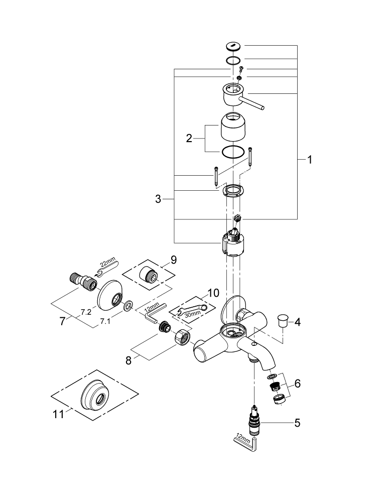 BauClassic Single-lever bath/shower mixer | GROHE