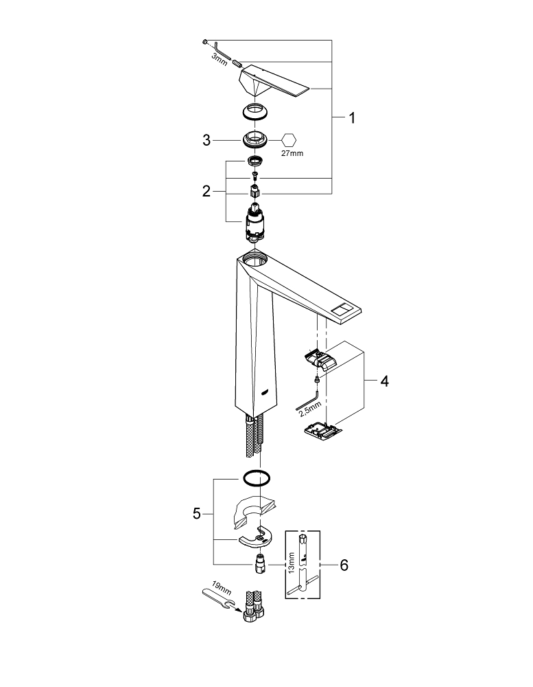 Allure Brilliant Single-lever basin mixer 1/2″ XL-Size | GROHE