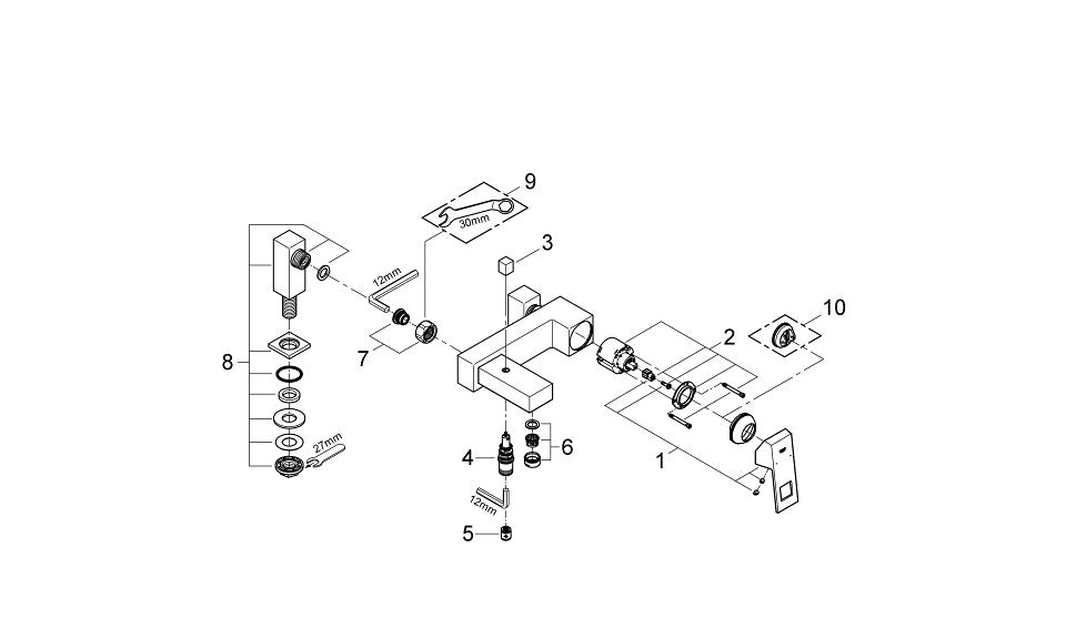 Eurocube Single-lever bath/shower mixer | GROHE Taiwan