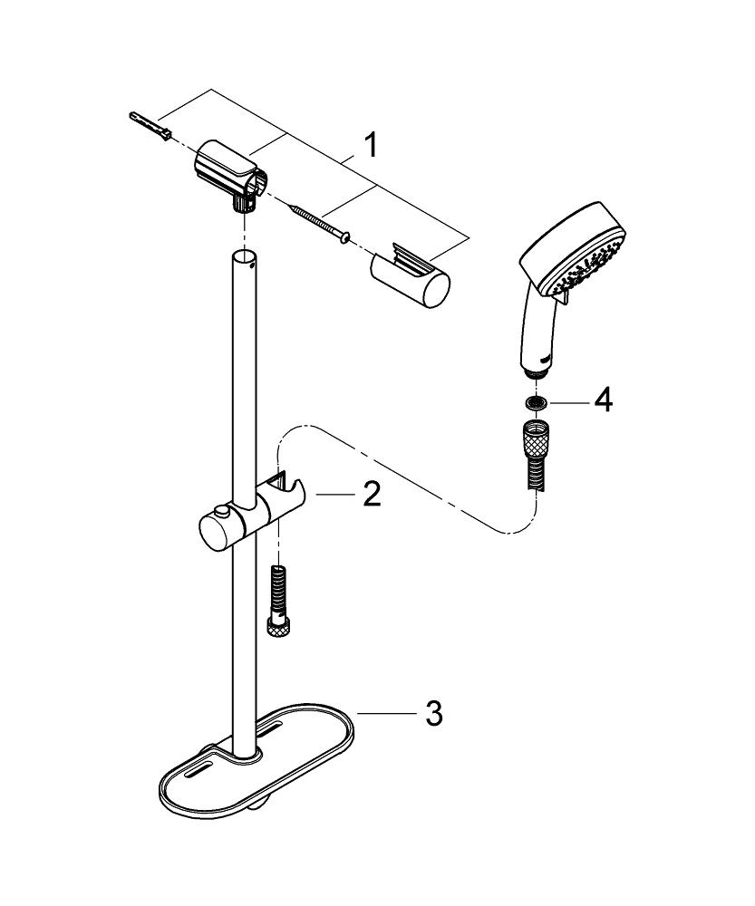 Tempesta Cosmopolitan 100 Shower rail set 4 sprays | GROHE