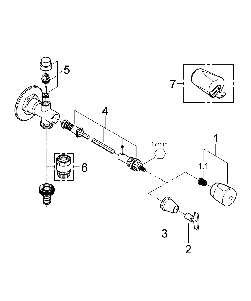 Eurotec outside wall valve kit 1/2″ | GROHE