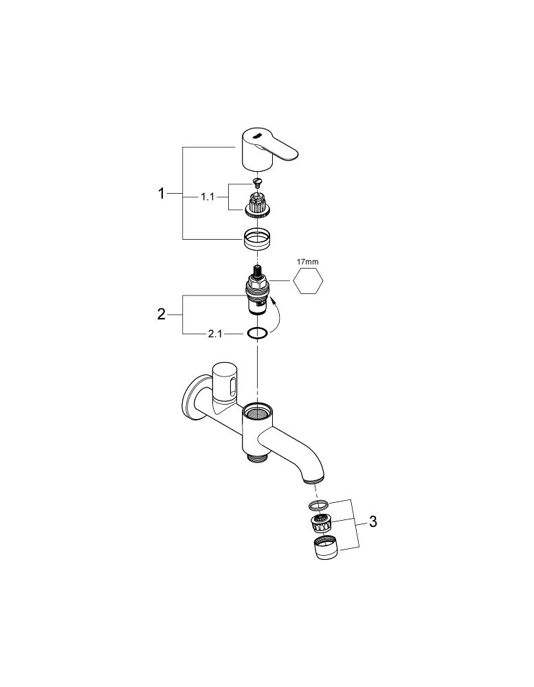 Bibtap 2 in 1 1/2″ | GROHE