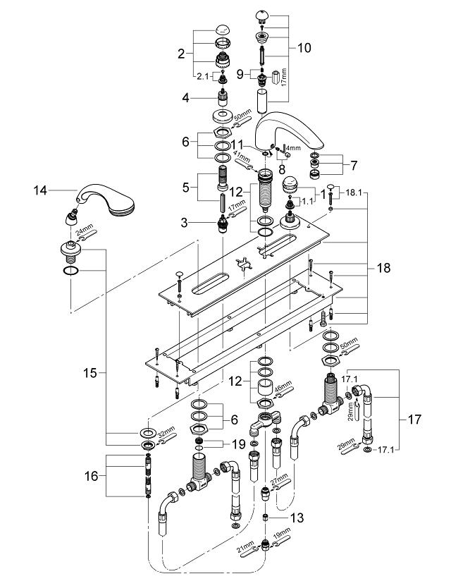 Sentosa 4-hole bath/shower combination | GROHE