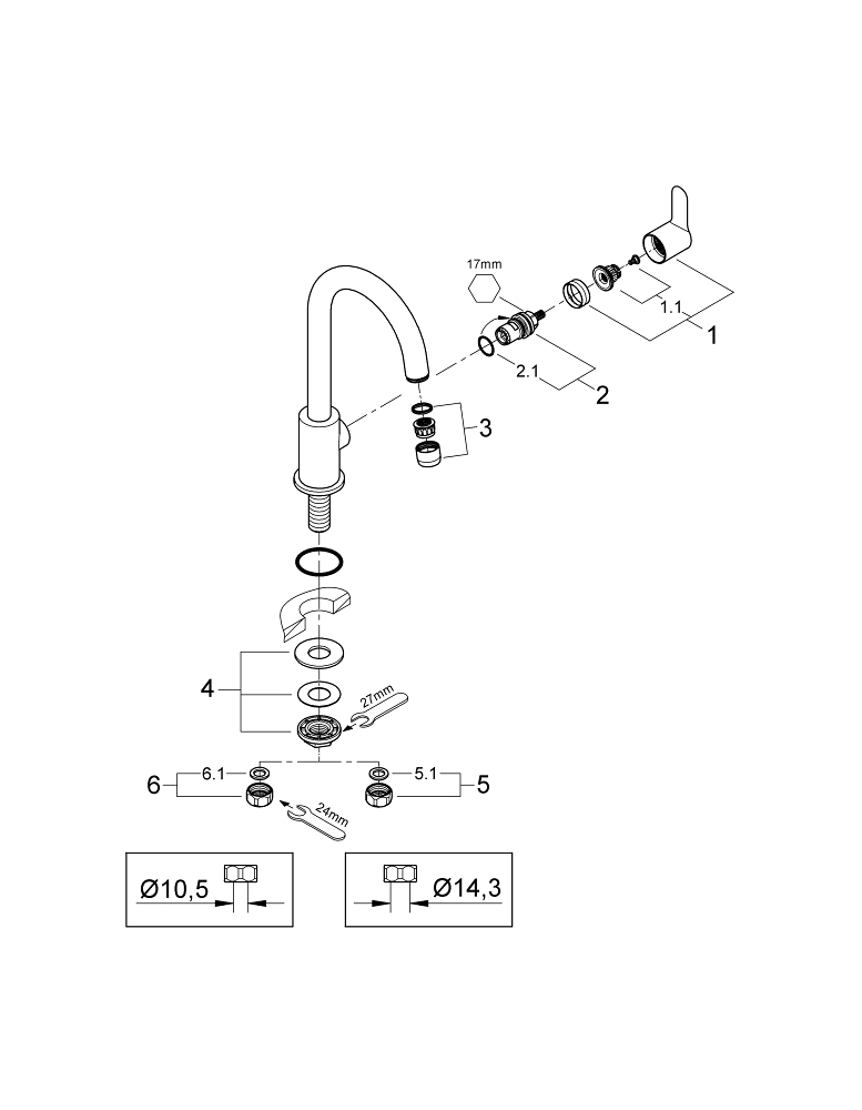 BauEdge Sink tap 1/2″ | GROHE