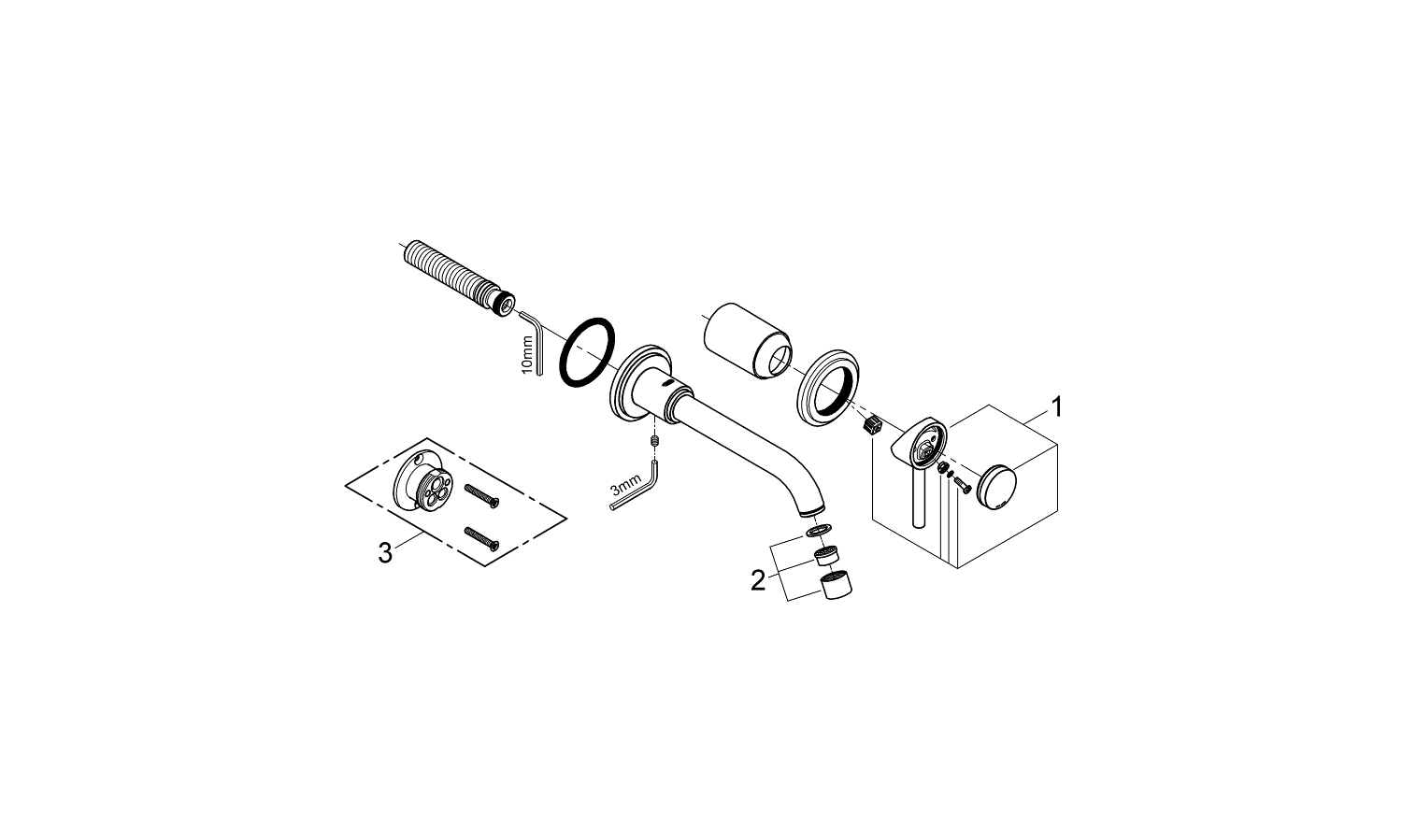 Atrio خلاط حوض بفتحتين مقاس متوسط | GROHE