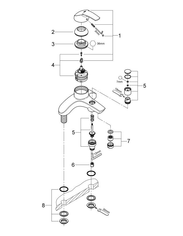 Eurosmart Single-lever bath mixer 1/2″ | GROHE