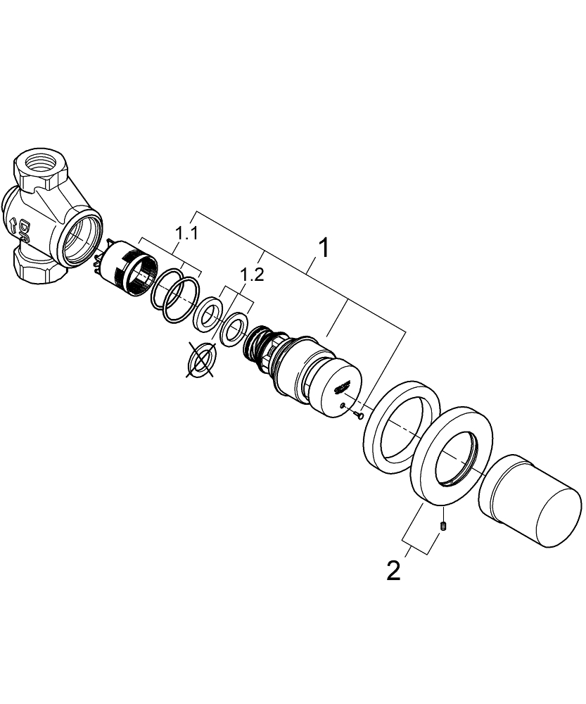 Euroeco Cosmopolitan T Self-closing gate valve 1/2″ | GROHE