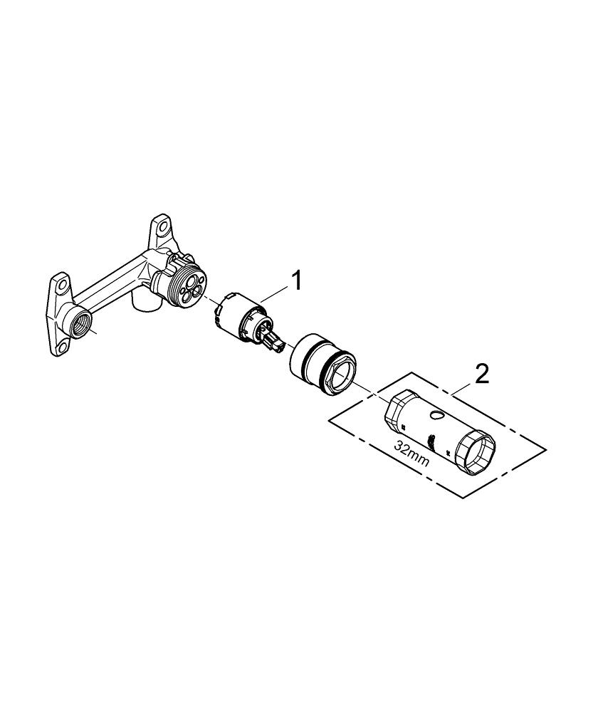 Single-lever mixer 1/2″, concealed body | GROHE