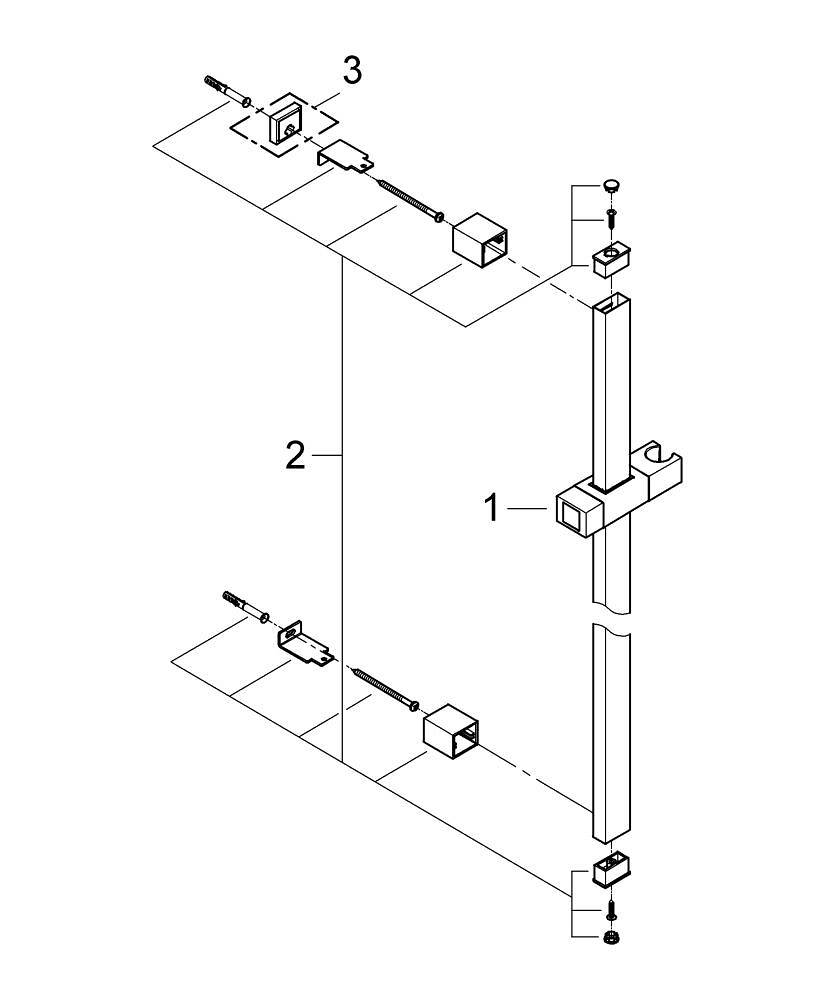 Euphoria Cube Shower rail, 900 mm | GROHE