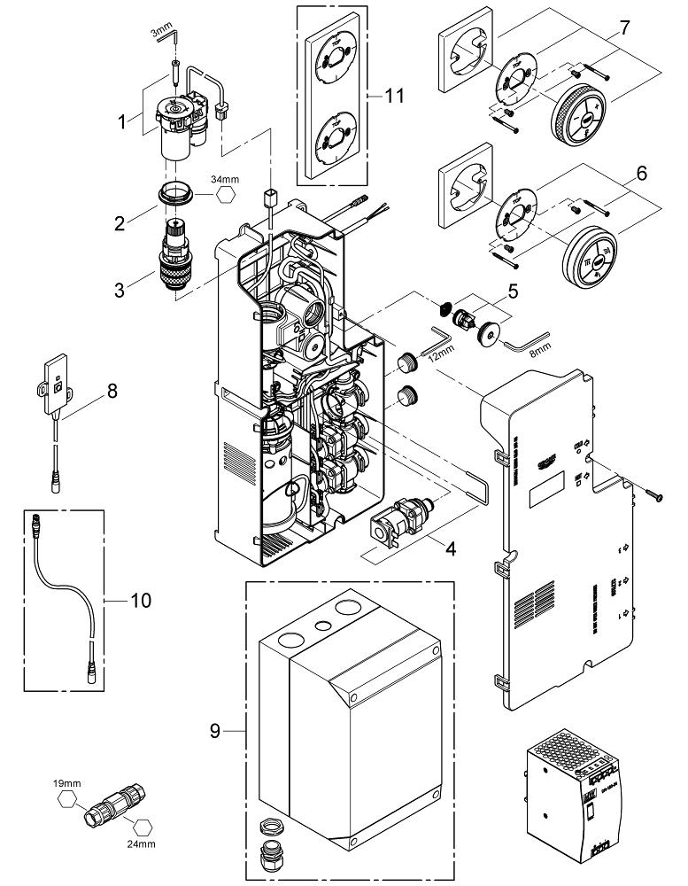 GROHE F-digital Digital controller and digital diverter for shower with ...
