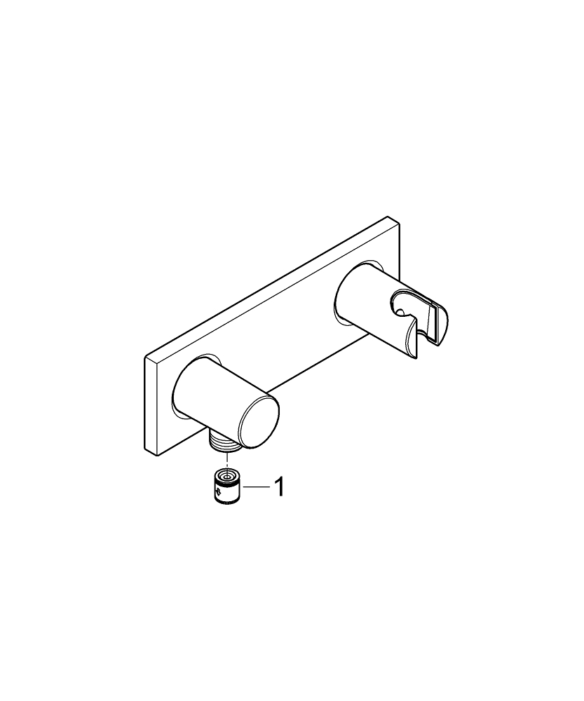 Grohtherm F Wall shower union with integrated shower holder | GROHE